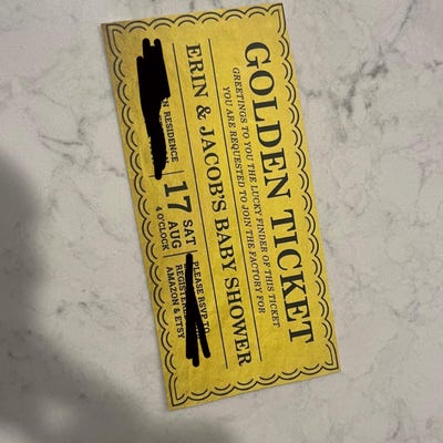 Golden Ticket Invitation Printable Template Willy Wonka Birthday ...
