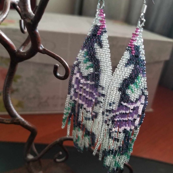 Drayce, Dragon Fringe Earrings Original Pattern by Opal and Olive ...