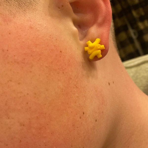 Mac N Cheese Stud Earrings: 3D Printed Macaroni and Cheese Posts, Funny ...