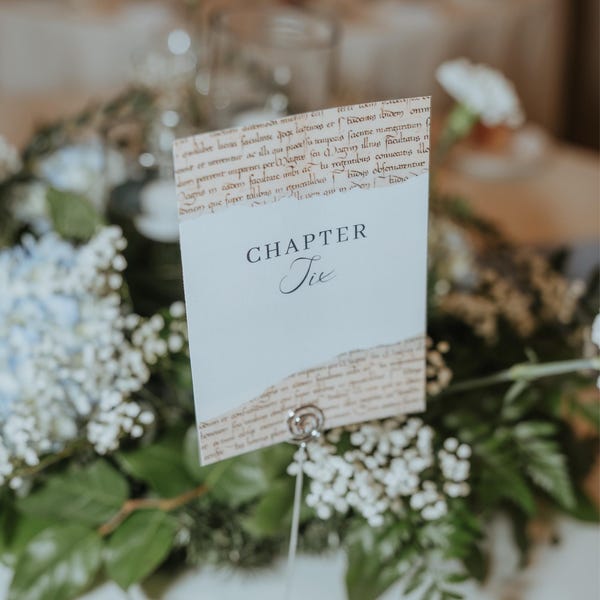 Literary Wedding Table Numbers 1-20 Book Theme Party Literary Wedding ...