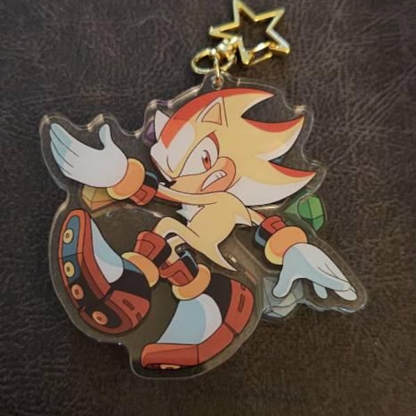 Super Sonic & Shadow Spinning Acrylic Keychains - Etsy