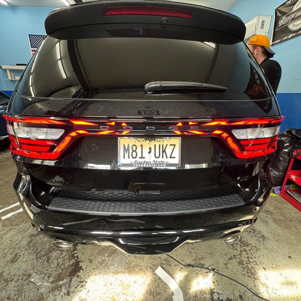 For 2014 - 2023 Durango Tail Light Race Race Track Precut Overlay Rear ...
