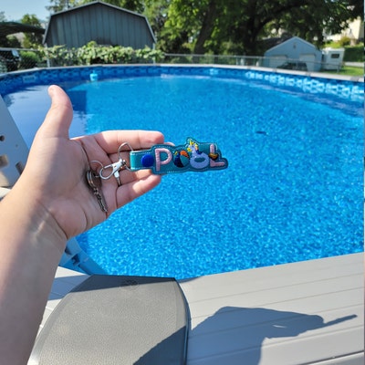 Pool Keychain, Embroidered, Keyfob, Handmade, Swimming Pool, Summer - Etsy