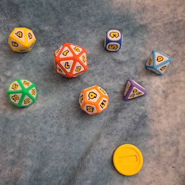Dnd Dice Set Mario Themed - Polyhedral Dice for RPG - D4 D6 D8 D10 D ...