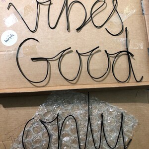 Good Vibes Only Wire Wall Art, Wire Words, Wire Quote - Etsy