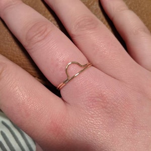Small Arc Ring Gold, Silver or Rose Gold Modern Shape Ring Stacking ...