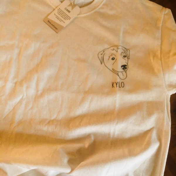 Custom Pet Face Personalized White T-shirt - Hand Drawn Customized - Etsy