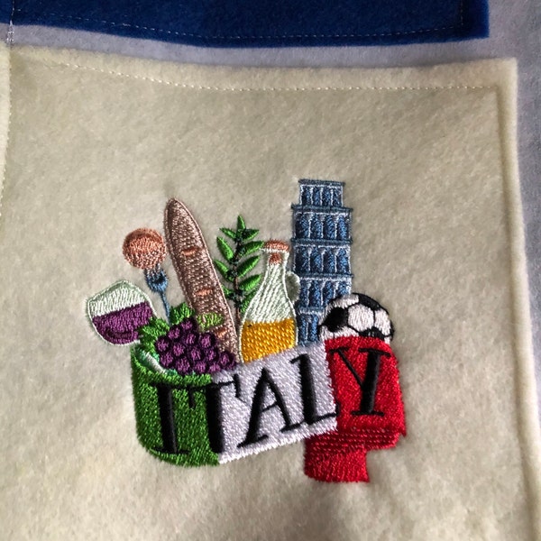Italy - Machine Embroidery Design, Italian Flag Embroidery Pattern ...