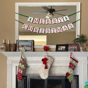 Merry Christmas Banner / Rustic Christmas Banner / Farmhouse Christmas ...
