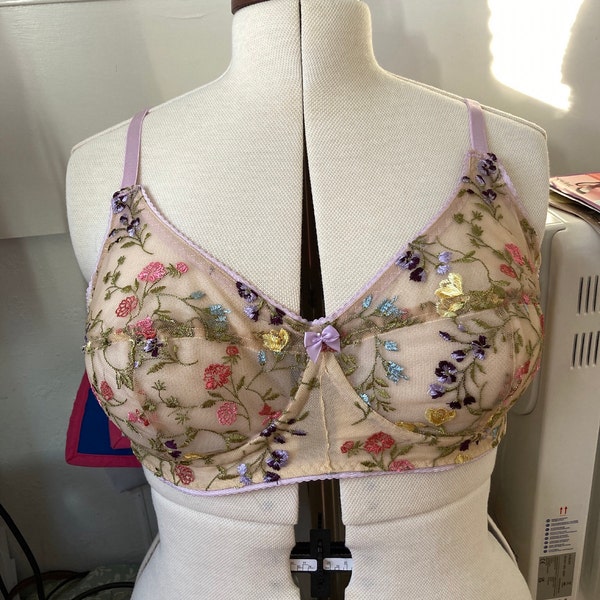 Bra DIY Lingerie Making Non Stretch Embroidered Lace 25cm Wide Marry Me ...
