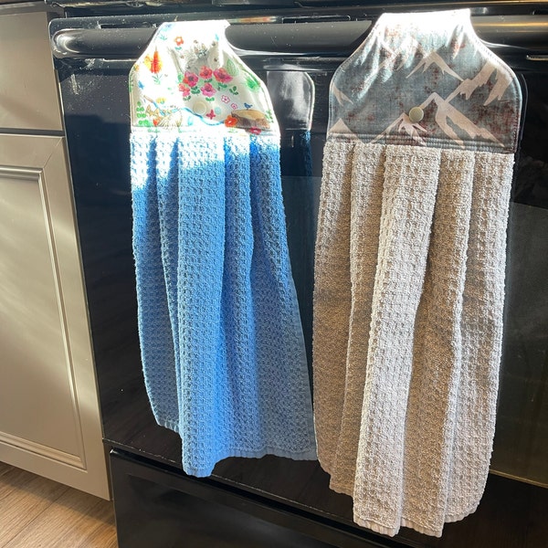 Modern Floral Hanging Kitchen Towel With Holder, Beautiful Flower ...