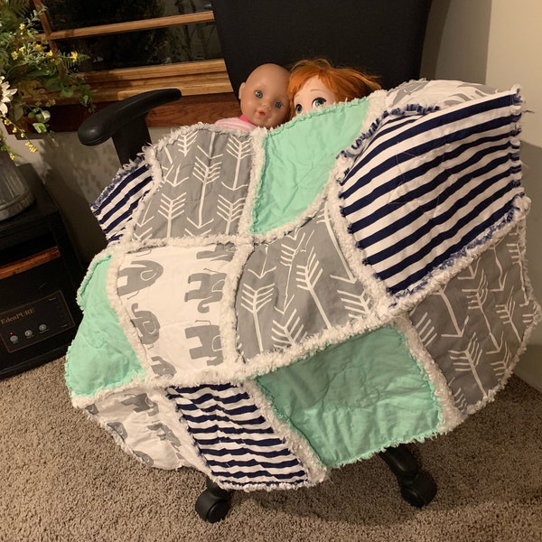 Sports Rag Quilt Kit, Baby Quilt Kit, Baby Shower Gift, Football ...