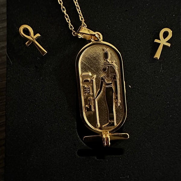 Egyptian Thoth Cartouche Necklace,egyptian Hieroglyphs Customizable ...