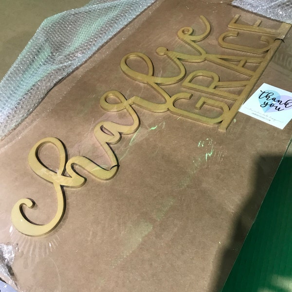 Large Custom First and Last Name Sign, Personalized Backdrop Name ...