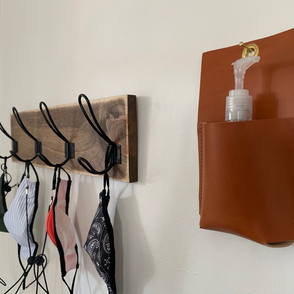 Leather Wall Organizer | Hanging Caddy | Office Organizer - Etsy