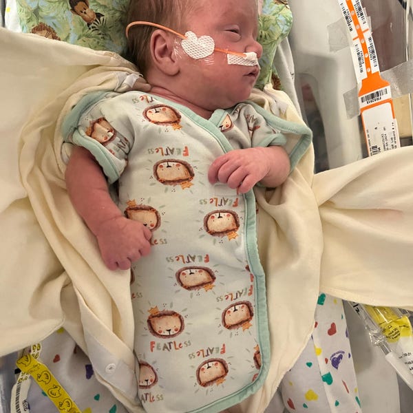 Adventure Bamboo NICU Gown—nicu-friendly Preemie Clothes for Your ...