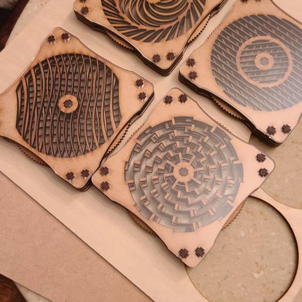 DIGITAL FILE Kinetic Wave Automata Moving Sculpture Laser Cutter Files ...