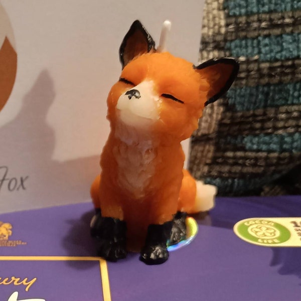 Adorable Freestanding Detailed Little Fox Candle Made From Locally ...