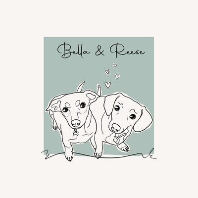 Custom Pet Portrait Line Art Wall Decor, Dog Art Cat Art Pet Line Art ...