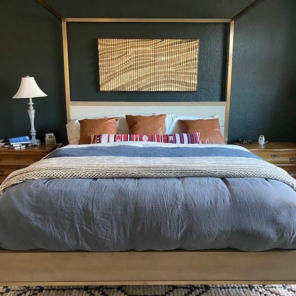 Gold Sound Diffuser Panel, Natural Wood Wall Panel, Sound Wave Art ...