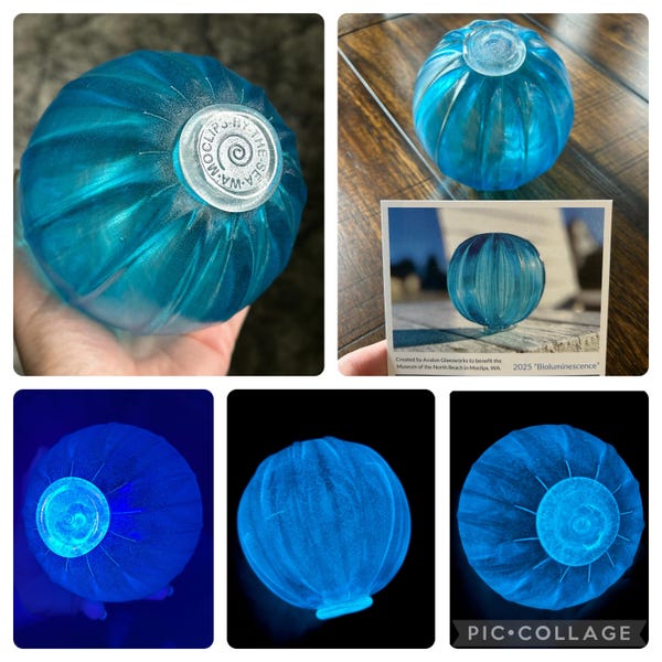 Turquoise & Purple Glass Floats, Set of 5 Hand Blown Balls, 3" Floating ...