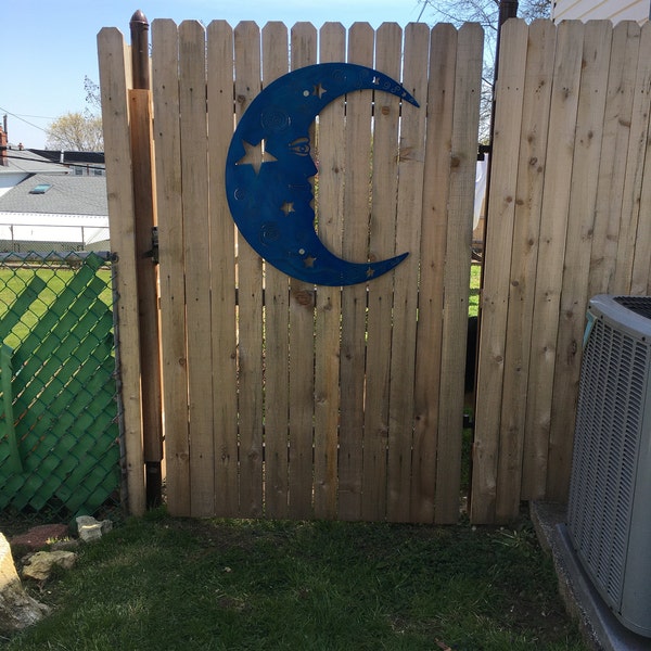 Patio Decor Moon Celestial Wall Art / Metal Moon / ETSY Wall Hanging ...
