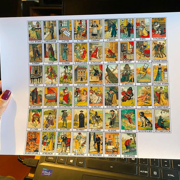 Gypsy Oracle Cards, Printable, Meanings, Spreads, How to Read, Sibylle ...