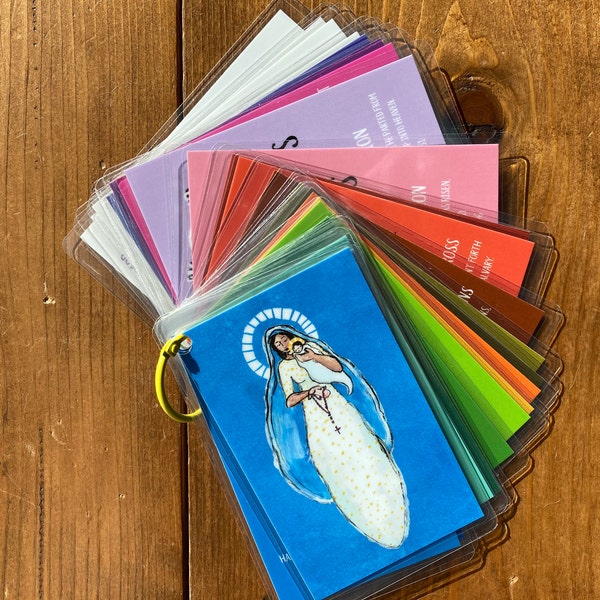 Illustrated Rosary Prayer Cards, Rosary Art, Catholic Gift, Rosary ...