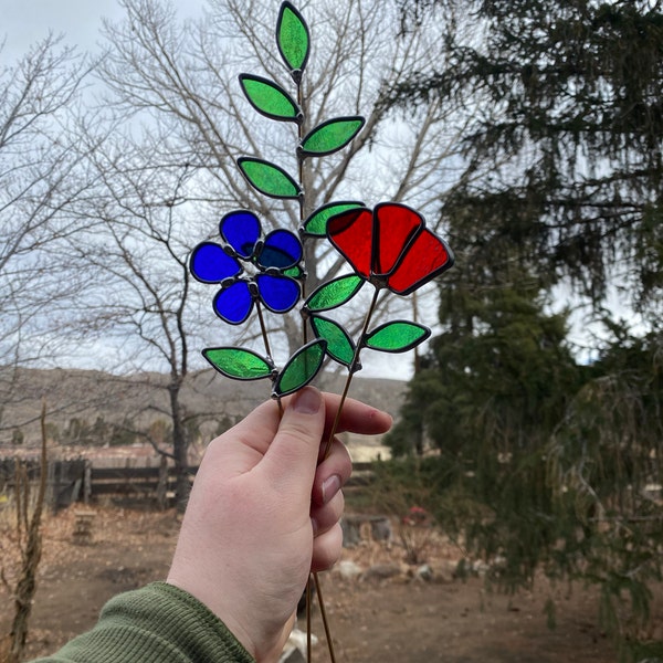 Stained Glass Blue Mini Daises ! One Handmade Mini Daisy Made With ...