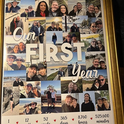 Personalize 1st Anniversary Photo Collage, 1 Year Collage Gift for ...