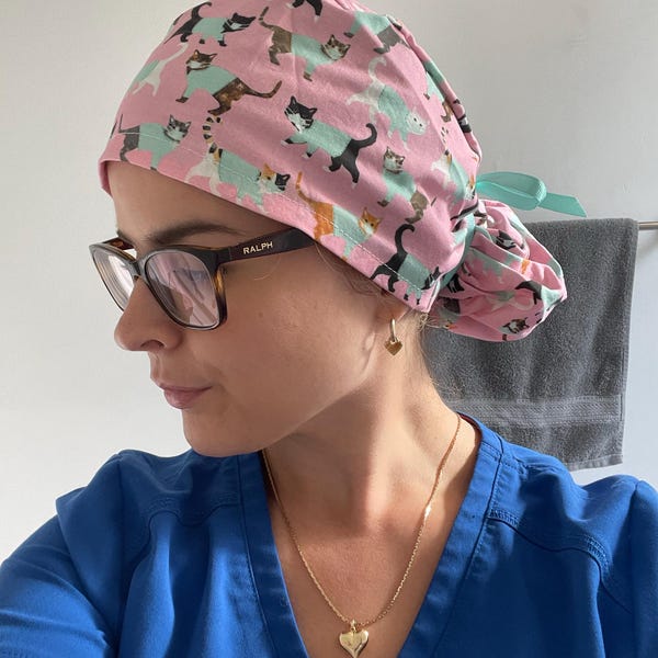Womens Surgical Scrub Caps - Ponytail - Let's Spin - Scrub Hat With ...