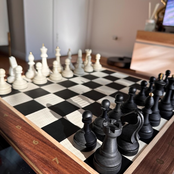 Luxury Tournament Chess Set, Large Chess Board, Gorgeous Walnut Brass ...