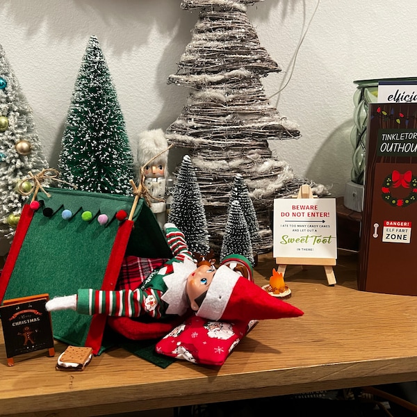 Elf Camping Kit| Miniature Tent, Campfire, S’more Set| Miniature ...