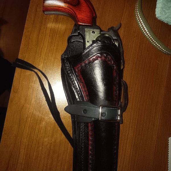Cowboy Western Fast Draw Leather Holster Fits Colt SAA 1873 Ruger ...