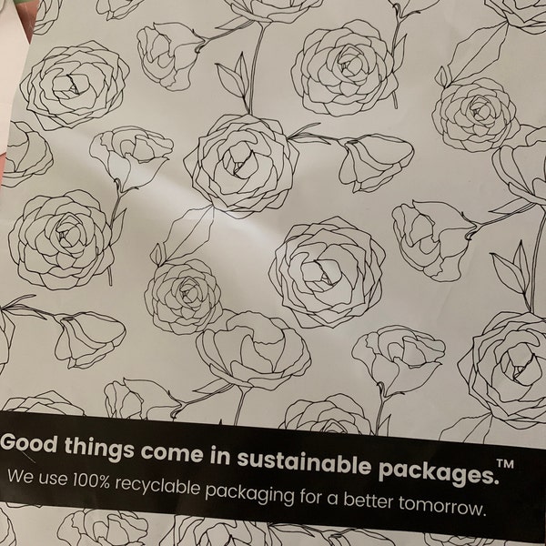 Eco-friendly Poly Mailers 10x13, Green Wild Flowers, Pack of 25, 50 or ...