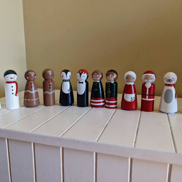 Nutcracker Peg Doll Set - Etsy