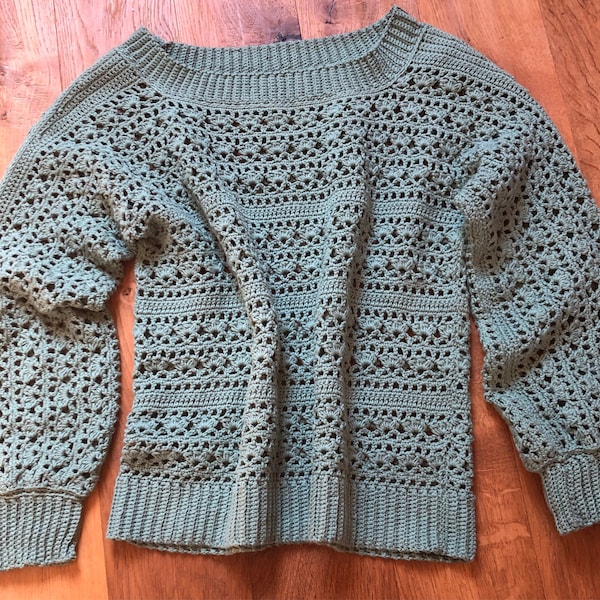 CROCHET PATTERN & VIDEO/ Caribbean Sea Sweater, Crochet Lace Sweater ...