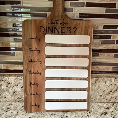 Weekly Menu Cutting Board, Dry Erase Menu Board, Meal Planner, Kitchen ...