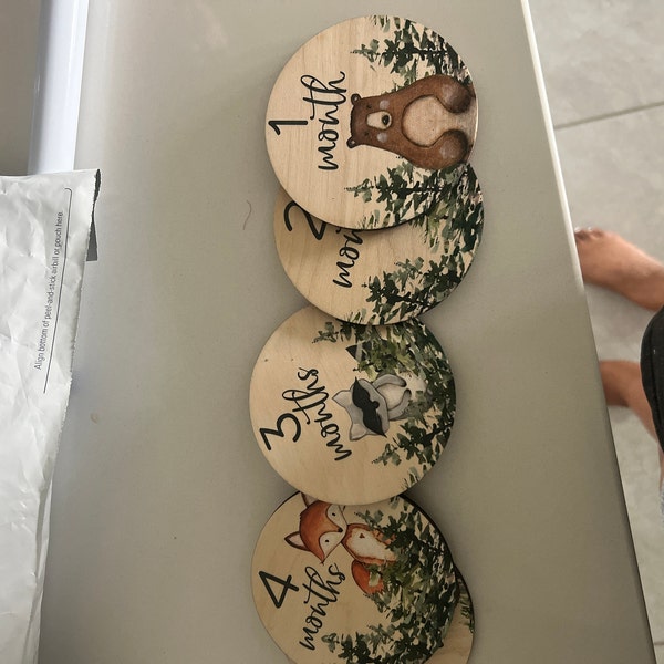 Woodland Milestone Cards, Baby Milestone Woodland Discs Marker, Wood ...