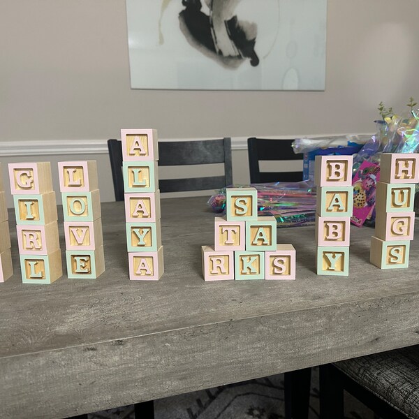 Mini Wooden Letter Blocks, Mini Wooden Alphabet Blocks, ABC Letter ...