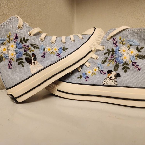 Embroidered Converse/floral Converse/converse High Tops the Hill of ...
