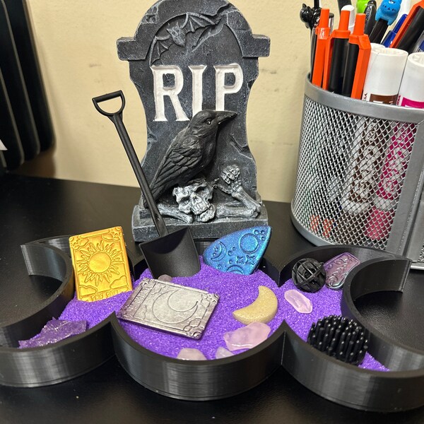 Pastel Coffin Zen Garden | Spooky Zen Garden | Goth Tabletop Fidget Toy ...
