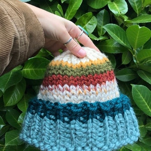 Custom Multi-colored Beanies Hand Knit Chunky Beanies Cozy ...