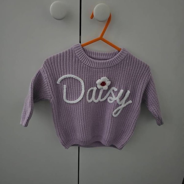 Custom Baby Name Jumpers, Personalized Baby Sweater With Hand ...