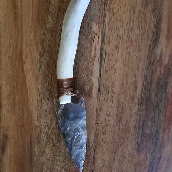 Antler Knife With Arrowhead Blade - Etsy