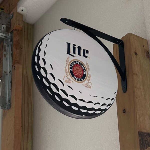 Miller Lite Golf Ball Double Sided 12" Pub Sign - Etsy