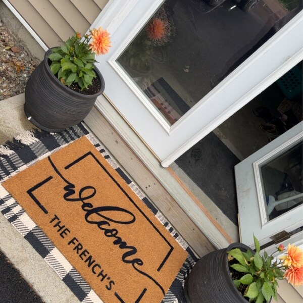 Welcome Doormat Flocked Coir Outdoor Mat Housewarming Gift - Etsy