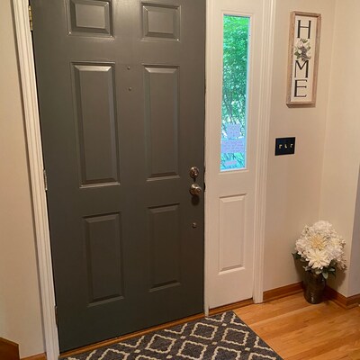 Vertical/horizontal HOME Sign W Felt Flower for O Farmhouse Wood Framed ...