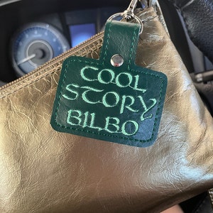 Middle Earth Key Fob // Keychain // Bag Tag // Tolkien Leaf Lorien Door ...