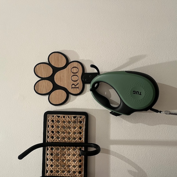 Personalised Dog Lead Hook | Dog Lead Holder | Dog Paw Print Lead ...